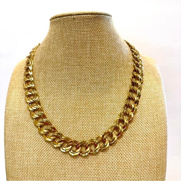Monet | Jewelry | Vintage Monet Collar Necklace Gold Tone Open Link ...